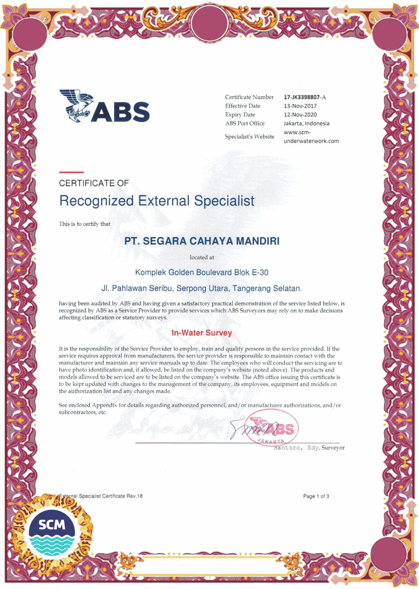 certificate - scm-indonesia.com